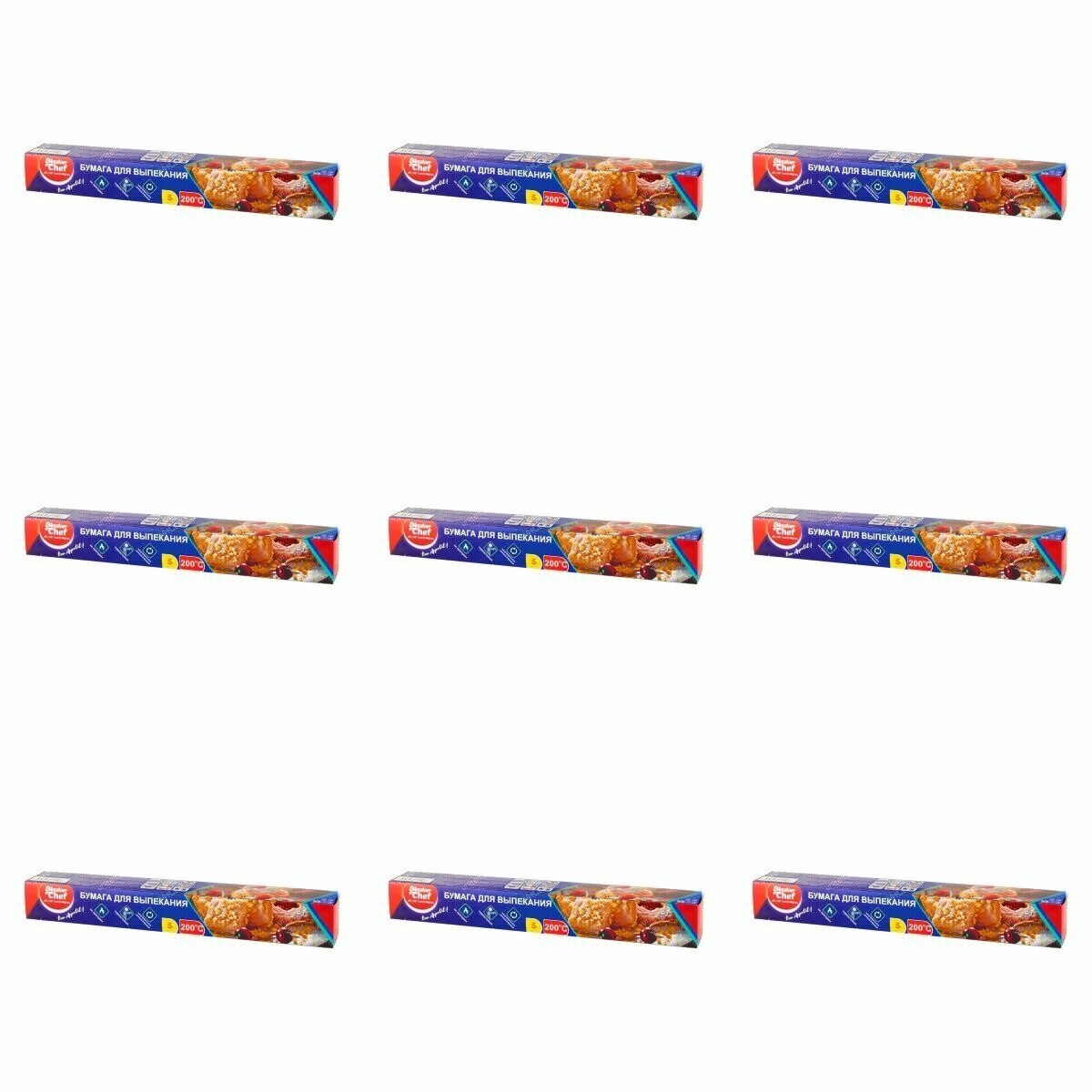 Master Chef Бумага для выпекания 30 см х 5 м, 9 уп