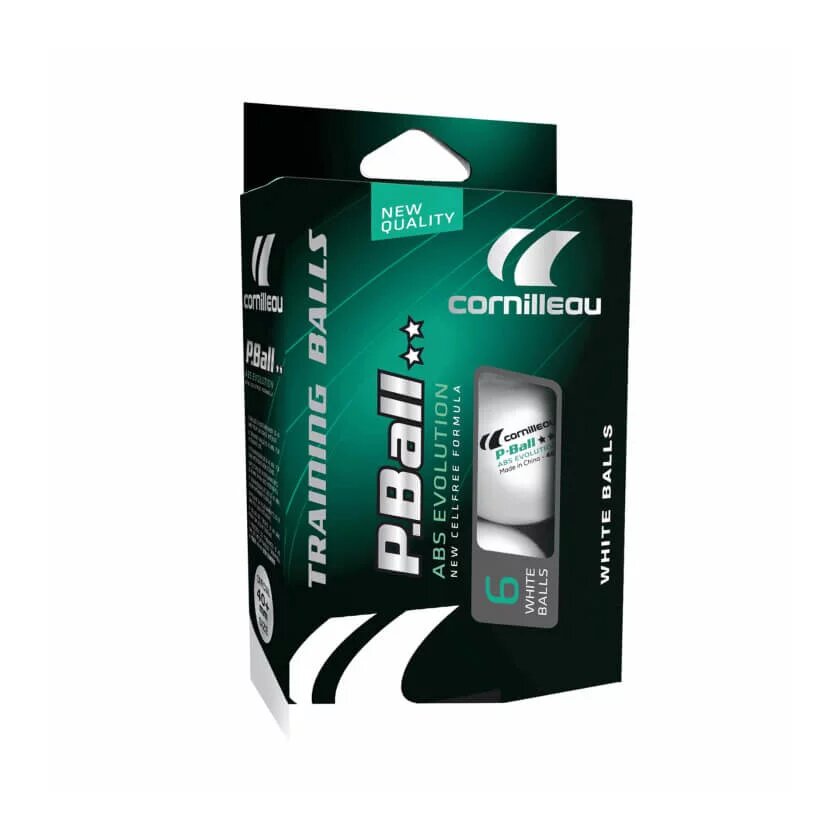 Мяч для настольного тенниса Cornillleau P-BALL ABS EVOLUTION 2* 6шт Белый