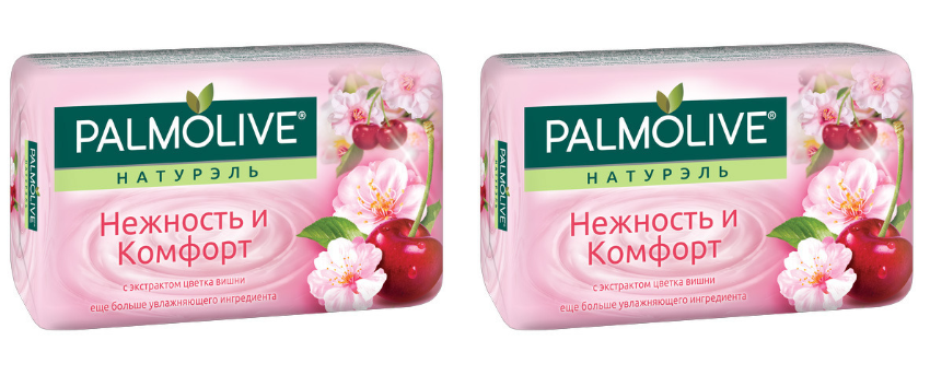 Туалетное мыло Palmolive, Натурэль, Нежность и Комфорт с экстрактом цветка вишни, 90 г. 2 шт.