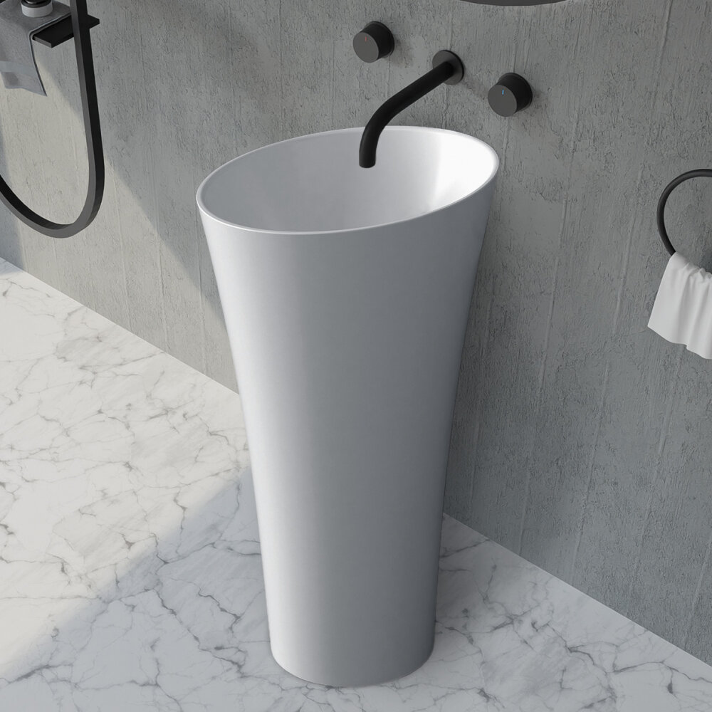 Раковина напольная Abber Stein 50x50x90 см AS2509 белая