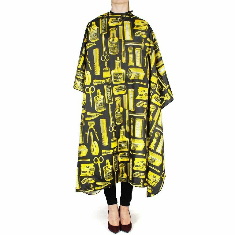 TNL Professional Пеньюар парикмахера "Набор для укладки волос, Hair Kit", черный (J-80)