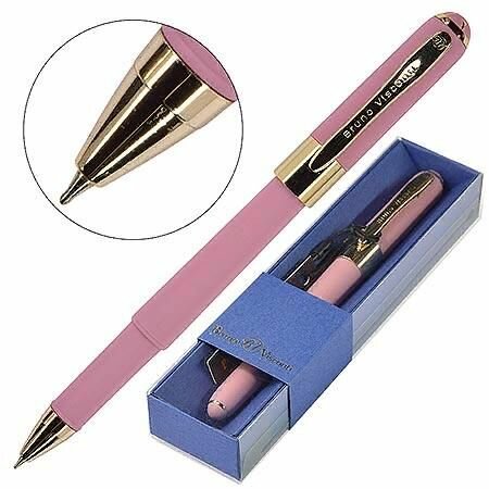 Ручка шариковая подарочная Bruno Visconti "Monaco", корпус розового цвета, в картонном синем футляре