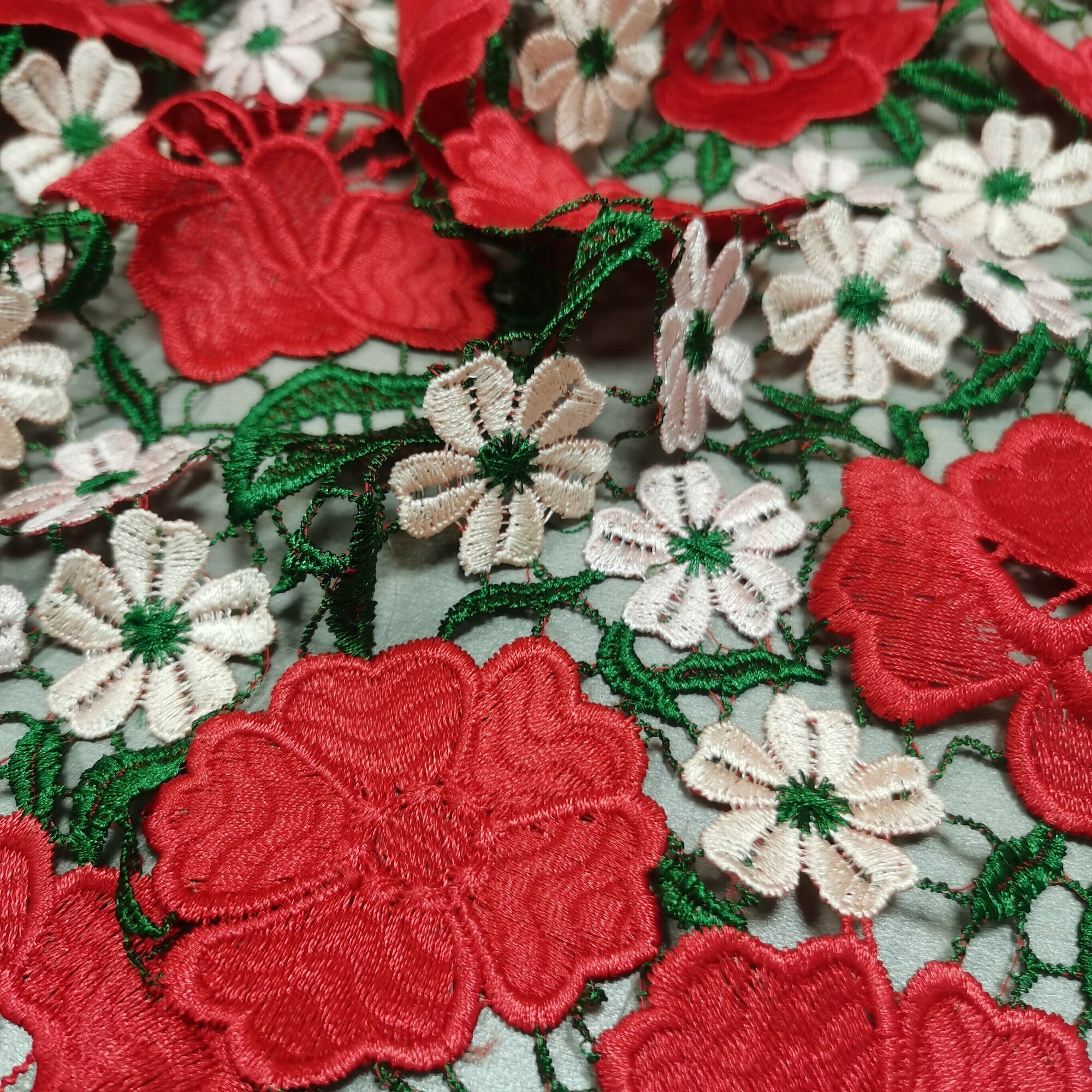 Ткань Кружево Макраме цельным полотном 140*135 см