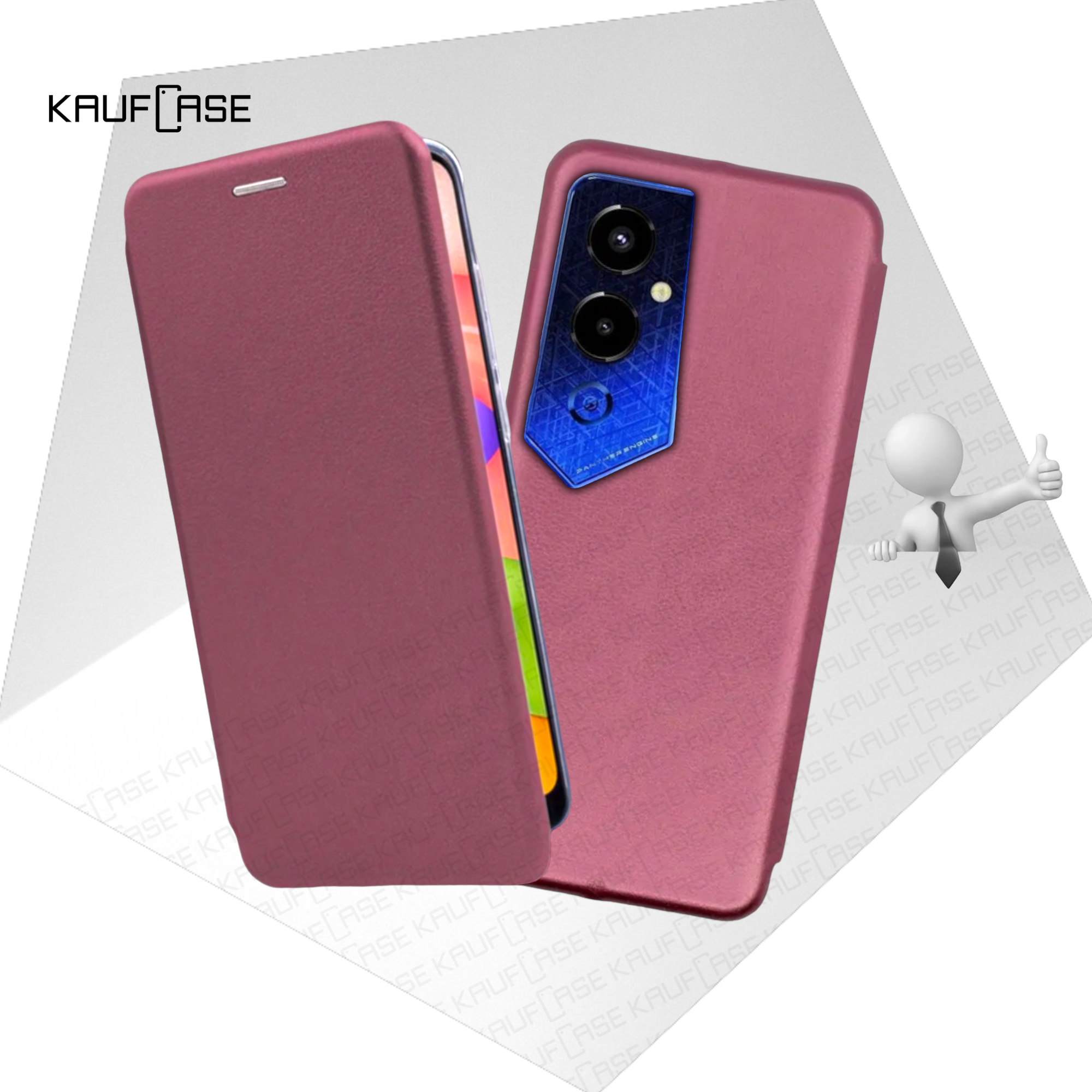 Чехол книжка для телефона Tecno Pova 4 Pro (LG8n) (6.66"), бордовый. Текстура под кожу