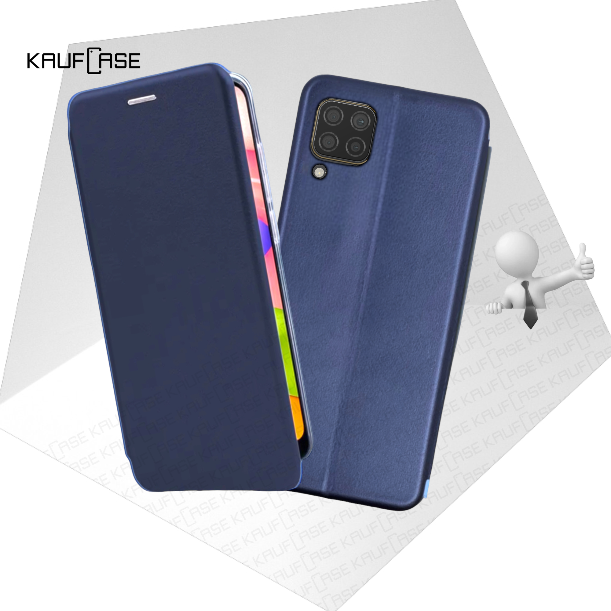 Чехол книжка для телефона Huawei P40 Lite (JNY-LX1) (6.4"), темно-синий. Текстура под кожу