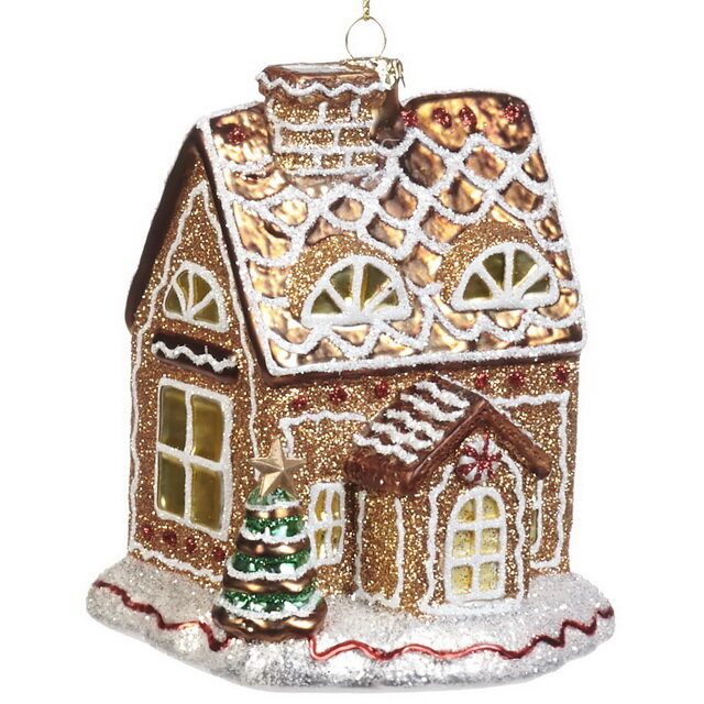 Стеклянная елочная игрушка Домик Тетушки Линды 13 см, подвеска, Goodwill, TR21221