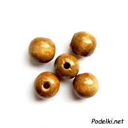 Деревянная бусина капучино 0001038 шарик 8 мм, цена за 30 шт.