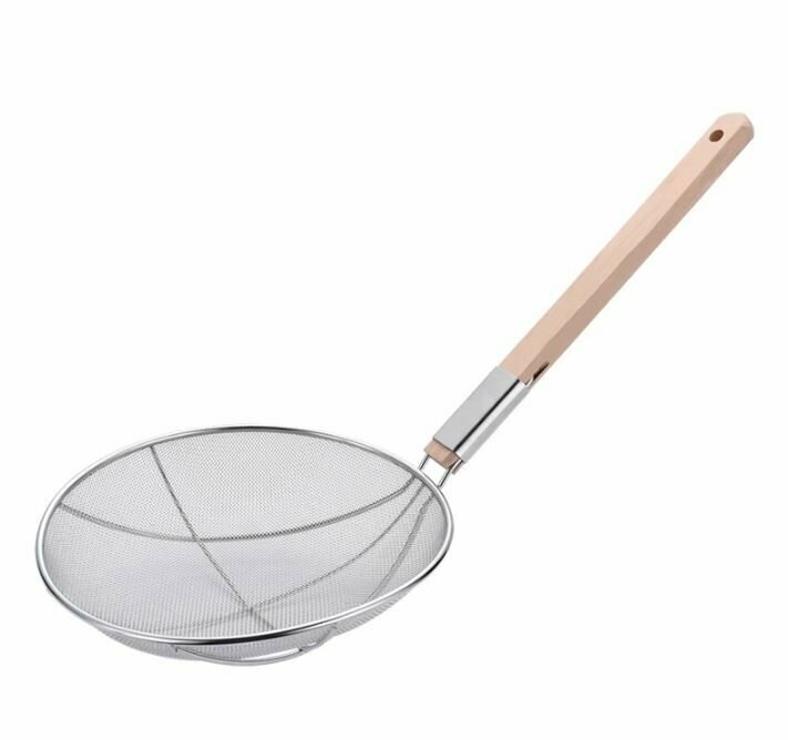 Шумовка-паук для вока казана с деревянной ручкой, диаметр 24 см