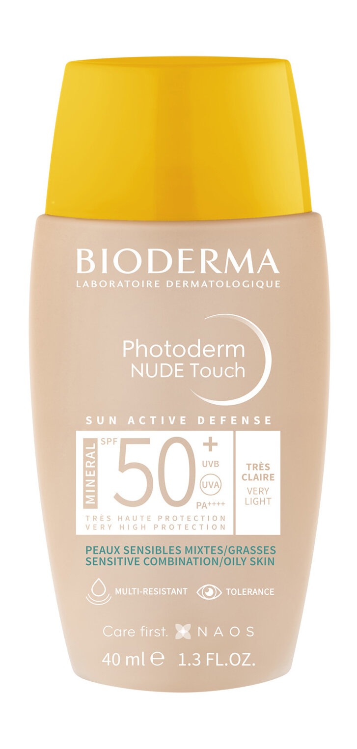 BIODERMA Фотодерм Солнцезащитный флюид для лица с тоном SPF 50+, 40 мл, Светлый