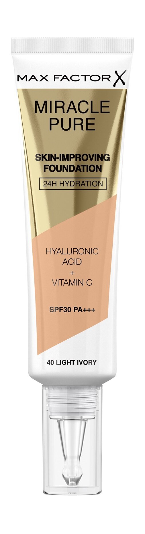 MAX FACTOR Тональная основа Miracle Pure SPF 30, 30 мл, 40 Light Ivory