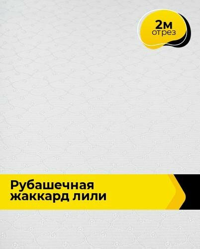 Ткань для шитья одежды и рукоделия Рубашечная жаккард "Лили" 2 м*148 см, цвет белый