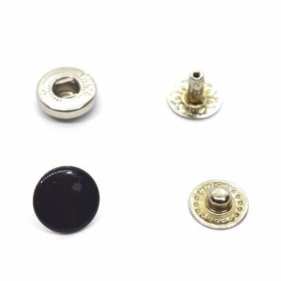 Кнопка VT-2 (10 мм) Альфа сталь цв. 322/чёрный (уп 20 шт) ProKnopka