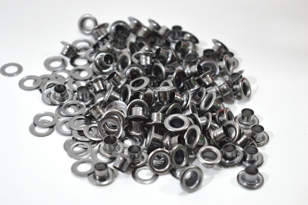 Люверсы №4 6мм сталь чёрный никель (уп 100 шт) Proknopka