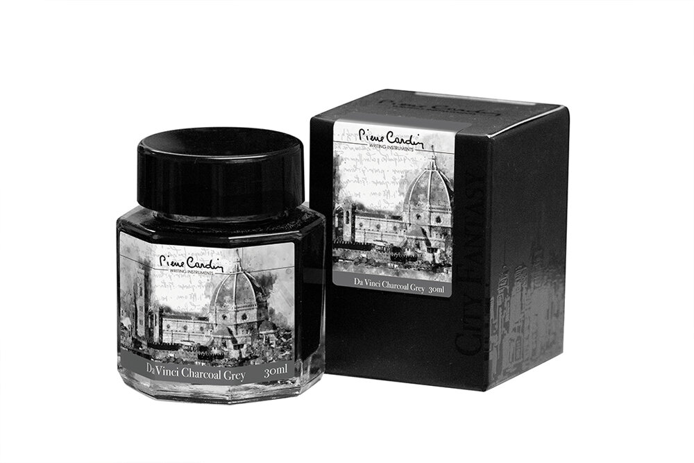 Флакон чернил Pierre Cardin 30мл, серия CITY FANTASY цвет Da Vinci Charcoal Grey (Серый да Винчи)