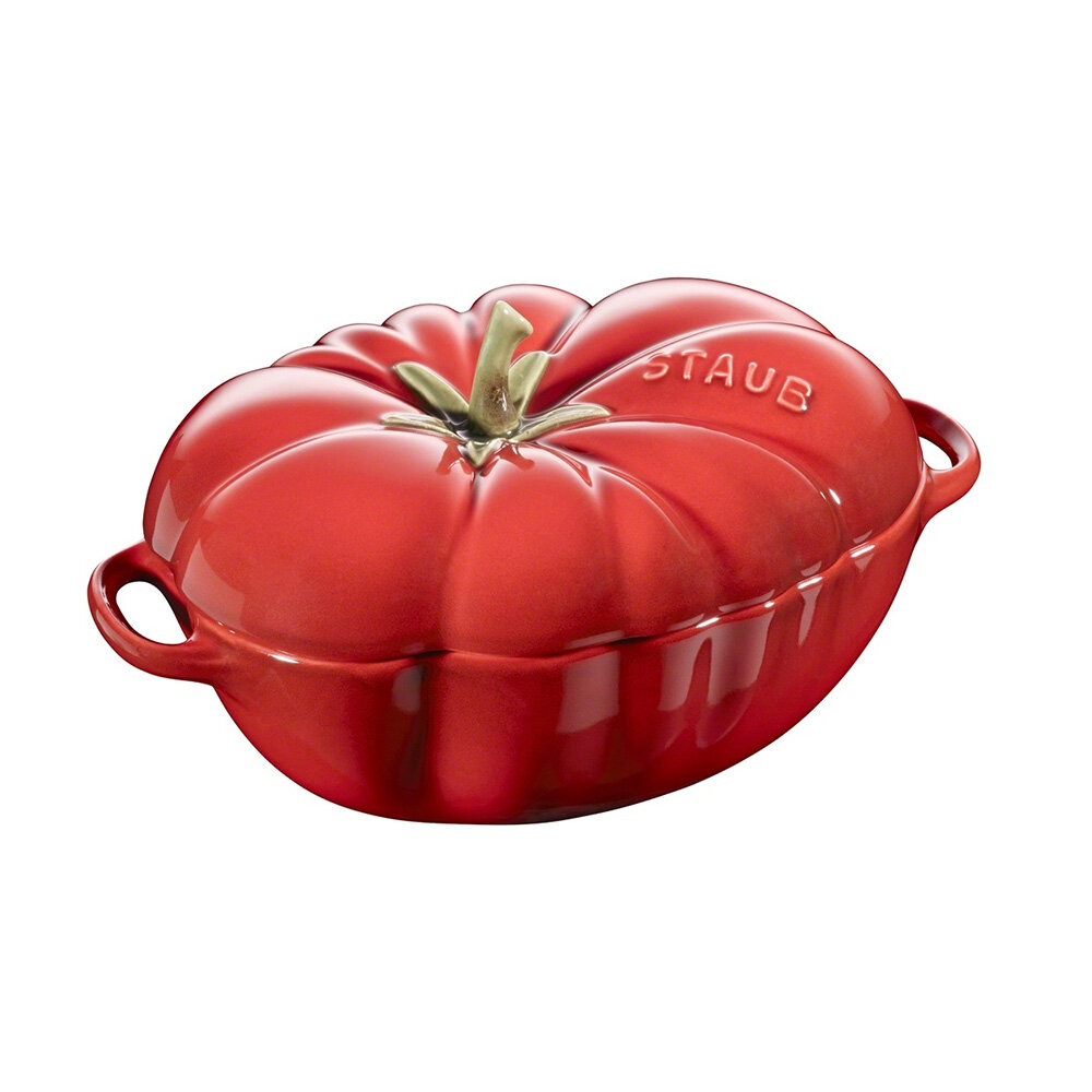 Кокот керамический "Помидор" 19 см, объем 0,5 л, цвет вишневый, Staub, Франция, 40511-855