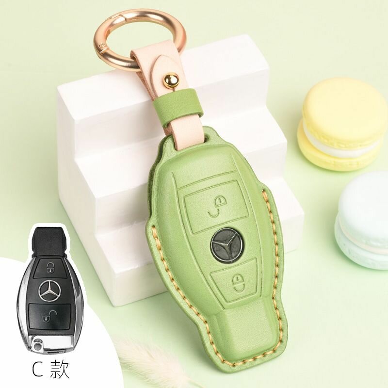 Чехол кожаный для смарт ключа Mercedes-Benz рыбка (2 кнопки)