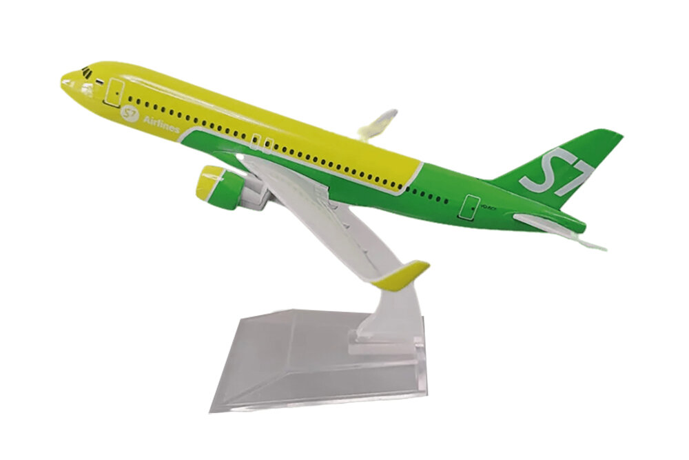 Модель коллекционная Airbus A320 syberia S7 airlines / модель самолета A320 аэробус сибирь С7 новая ливрея (длина 16 см)
