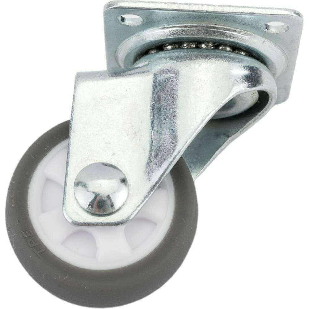 Колесная опора Tech-Krep поворот. б/т D30 п/п, серая резина, подшип. скольж-я, площадка накл. 152361