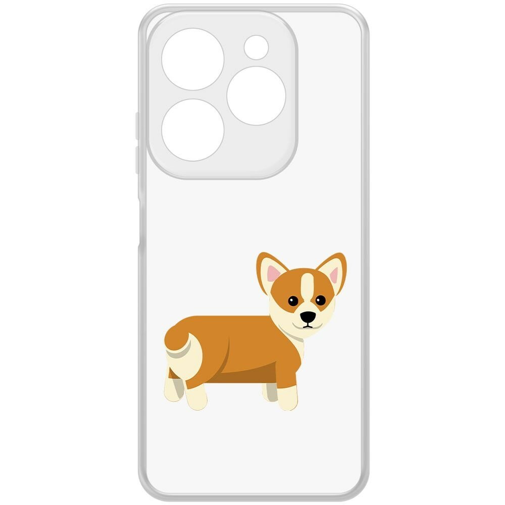 Чехол-накладка Krutoff Clear Case Рисованный корги вид 1 для INFINIX Hot 40i