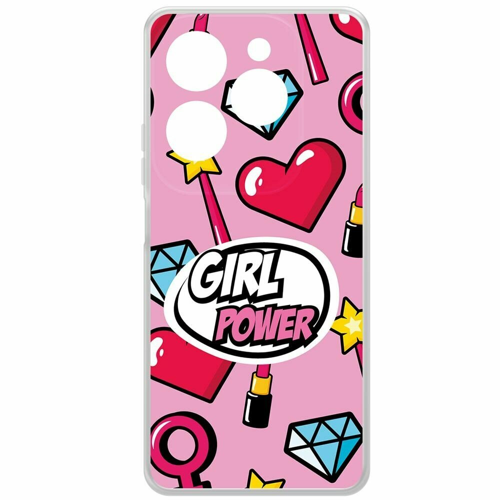 Чехол-накладка Krutoff Clear Case Girl Power для INFINIX Hot 40 Pro