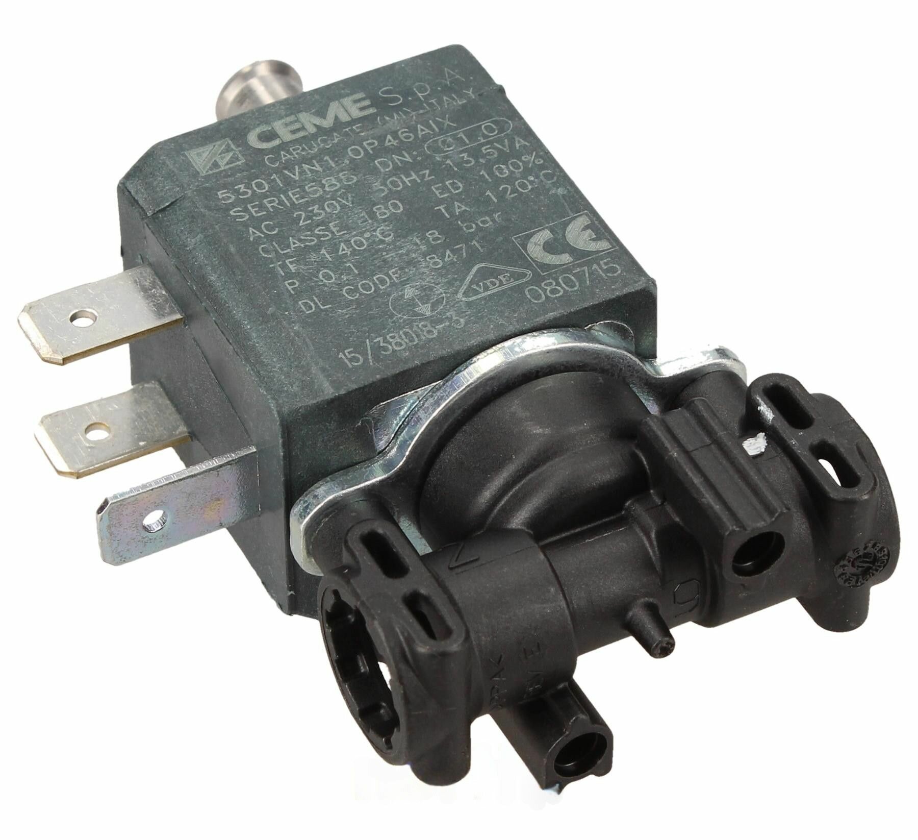 Клапан электромагнитный для кофеварок DeLonghi CEME 5301VN1,0P46AIX 5213218471