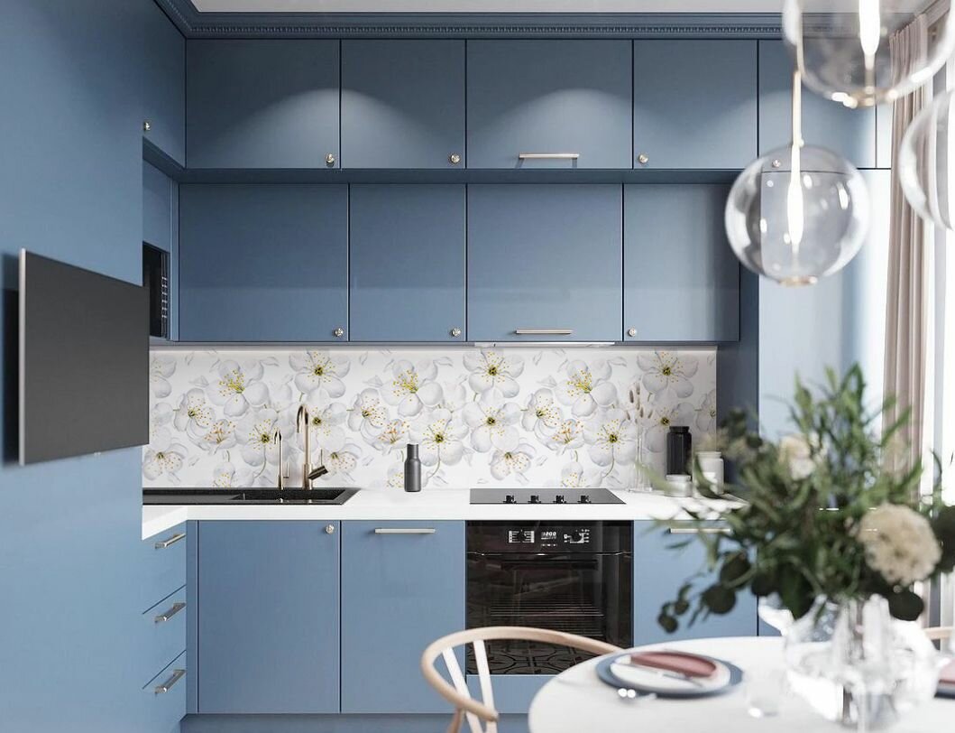 Фартук кухонный на стену панель яблоневый цвет 2000х600 мм термоперевод