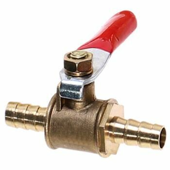 Кран шаровый латунный со штуцерами 10 мм, для шланга