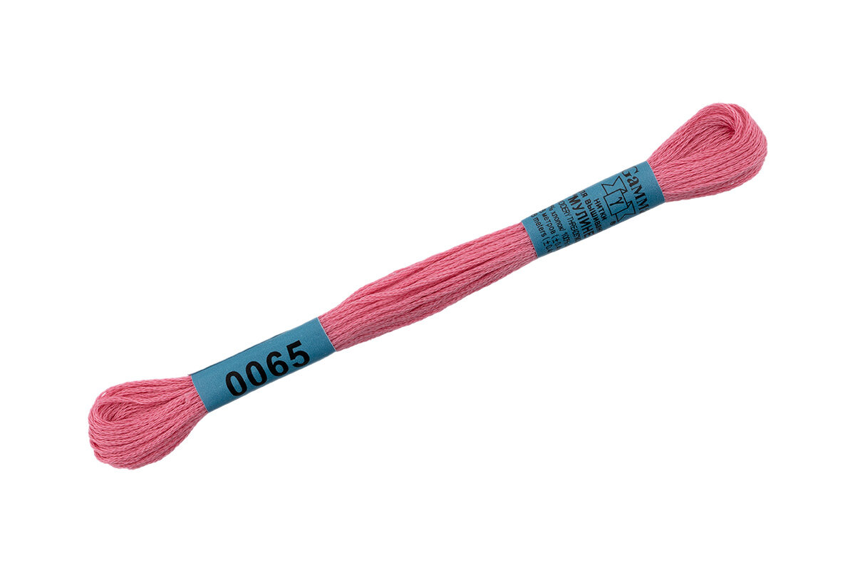 Мулине GAMMA нитки для вышивания 8м. 0065 розовый, 1 штука.