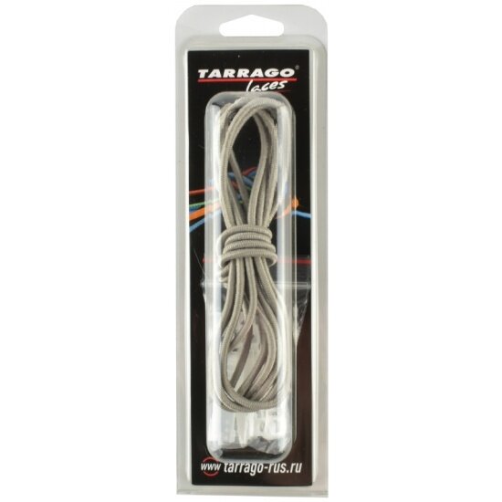Шнурки Tarrago регулируемые, эластичные, цвет серый, размер 100см.