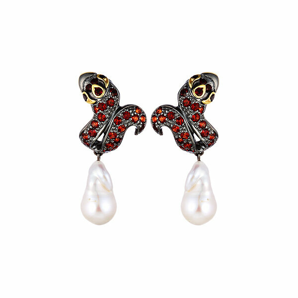 Серьги ELEMENT47, серебро, 925 проба, жемчуг