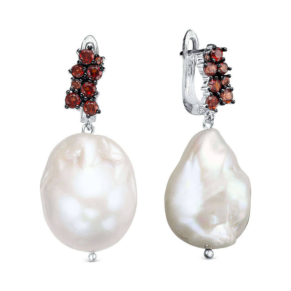 Серьги, серебро, 925 проба, жемчуг