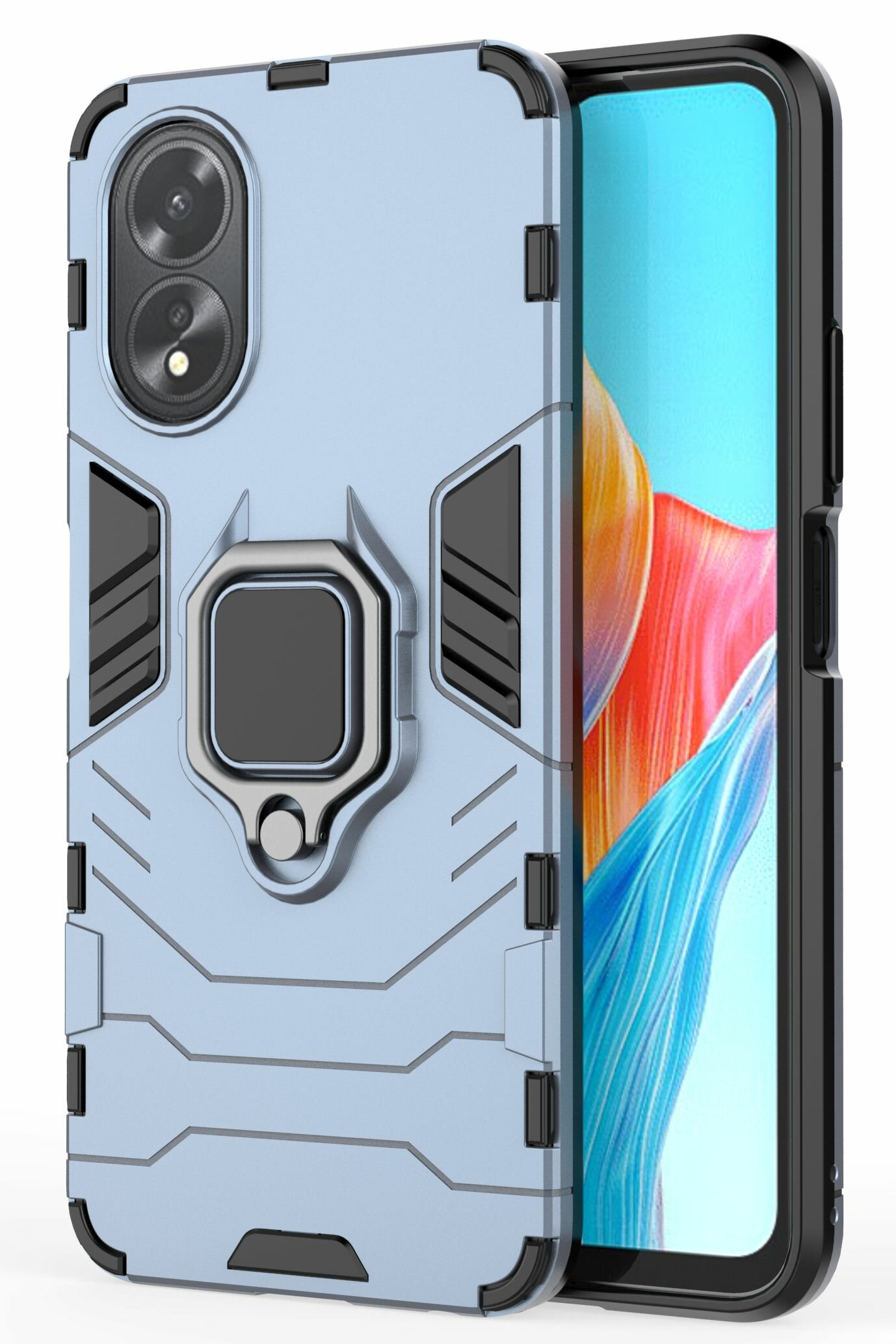 Чехол противоударный для Oppo A18 и Oppo A38 4G / Оппо А18 и Оппо А38 4G (Светло-синий)