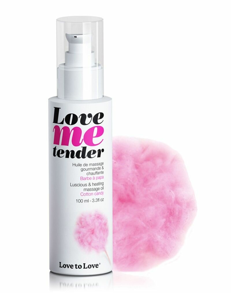 Съедобное согревающее массажное масло Love Me Tender Cotton Candy с ароматом сладкой ваты - 100 мл, цвет не указан, 100 мл, Унисекс,