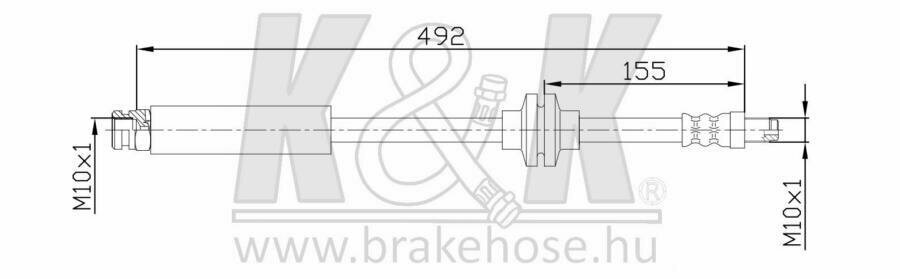 K&K FT0476 Шланг тормозной PEUGEOT Boxer Chassis 2.2 HDi 100 2.2 HDi 120 3.0 HDi 160 04.06-