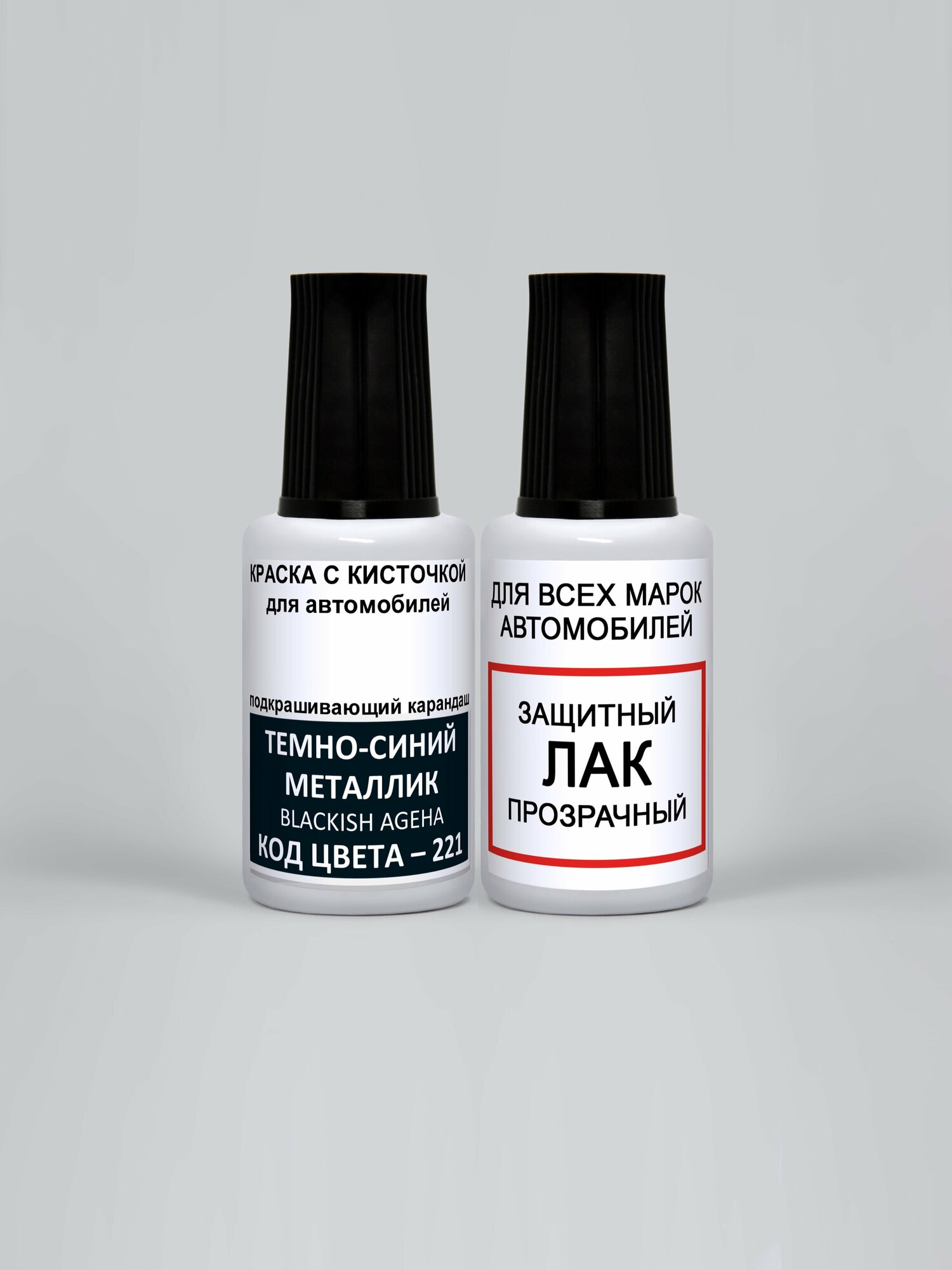 ADC Paint Краска для сколов во флаконе с кисточкой 221 Toyota Темно-синий металлик, Blackish Ageha, краска+лак 2 предмета 35мл