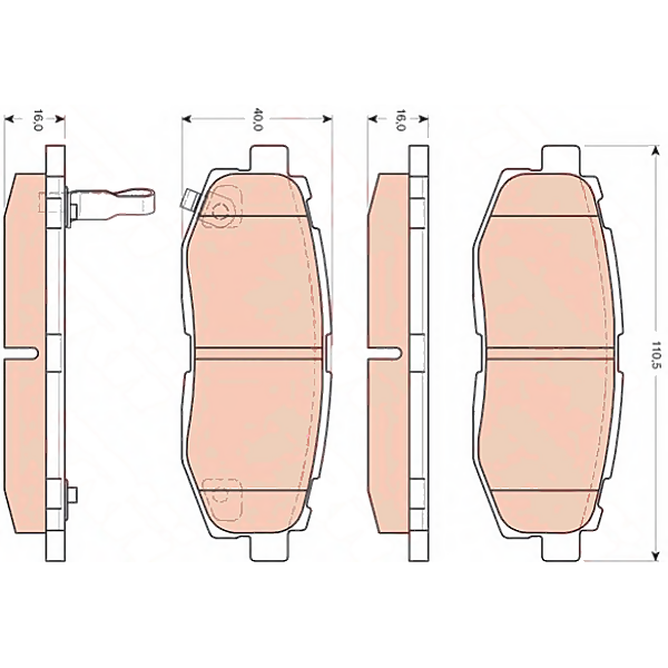 TRW GDB3442 (05P1577 / 0986495135 / 0986TB300) колодки тормозные дисковые