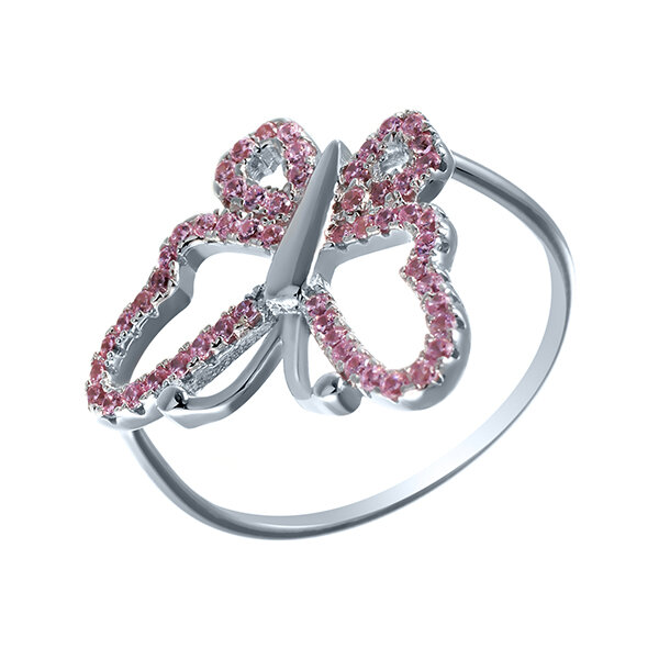 Кольцо, серебро, 925 проба, фианит