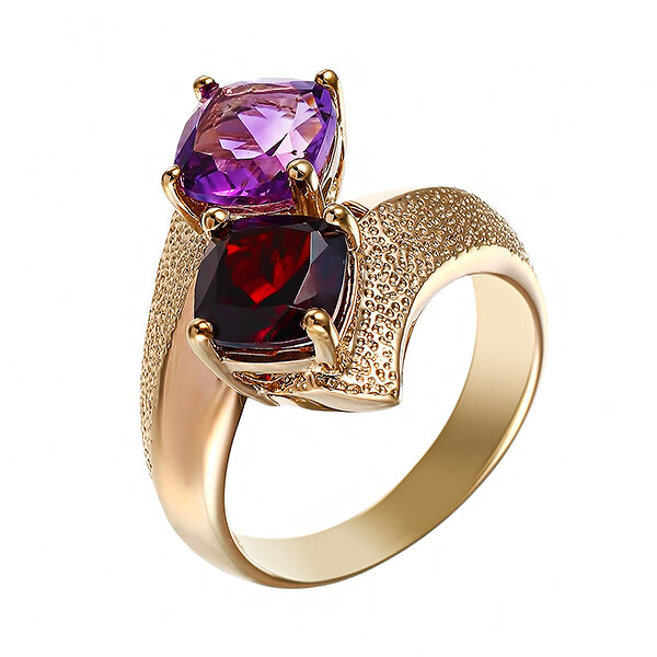 Кольцо, серебро, 925 проба, аметист
