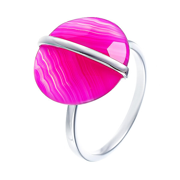 Кольцо, серебро, 925 проба, агат