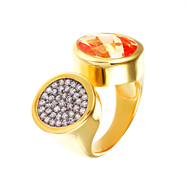 Кольцо, серебро, 925 проба, фианит