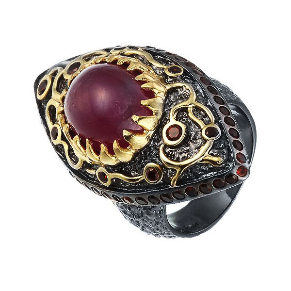 Кольцо, серебро, 925 проба, рубин