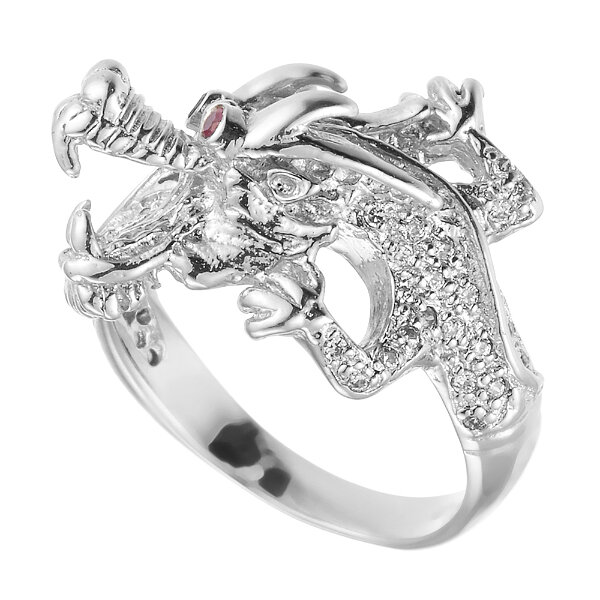 Кольцо, серебро, 925 проба, фианит