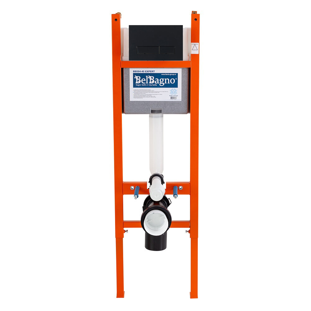 Инсталляция для унитаза BelBagno BB004-40 EXPERT с кнопкой BB012-MR-NERO. M черный матовый