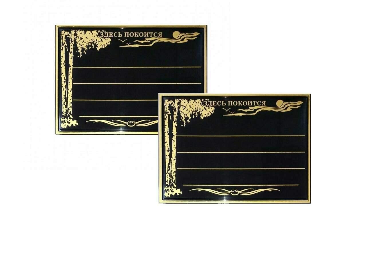 Набор 2ШТ: Табличка пластиковая Березка цвет черный 24х18,5 см