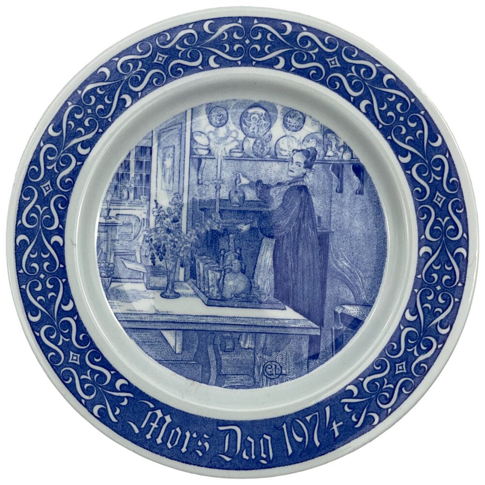 Тарелка декоративная "Мамин день", 21 см, фарфор, 1974 г, Rörstrand, Швеция