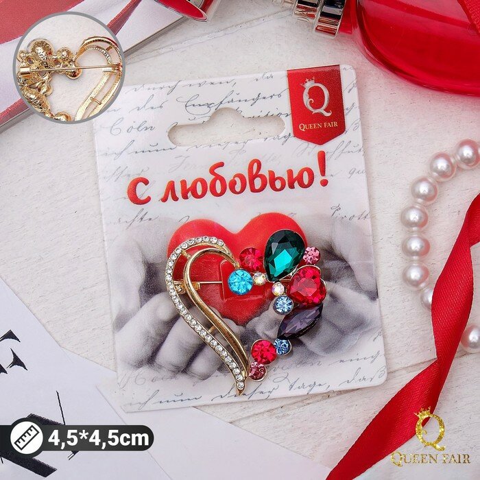 Брошь, стразы, стекло