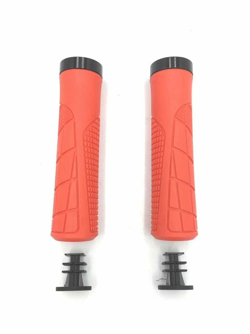 Грипсы велосипедные ручки на руль H6 OneSideLock 135мм резиновые, новый антискользящие, дизайн, c 1 черным фиксатором красные