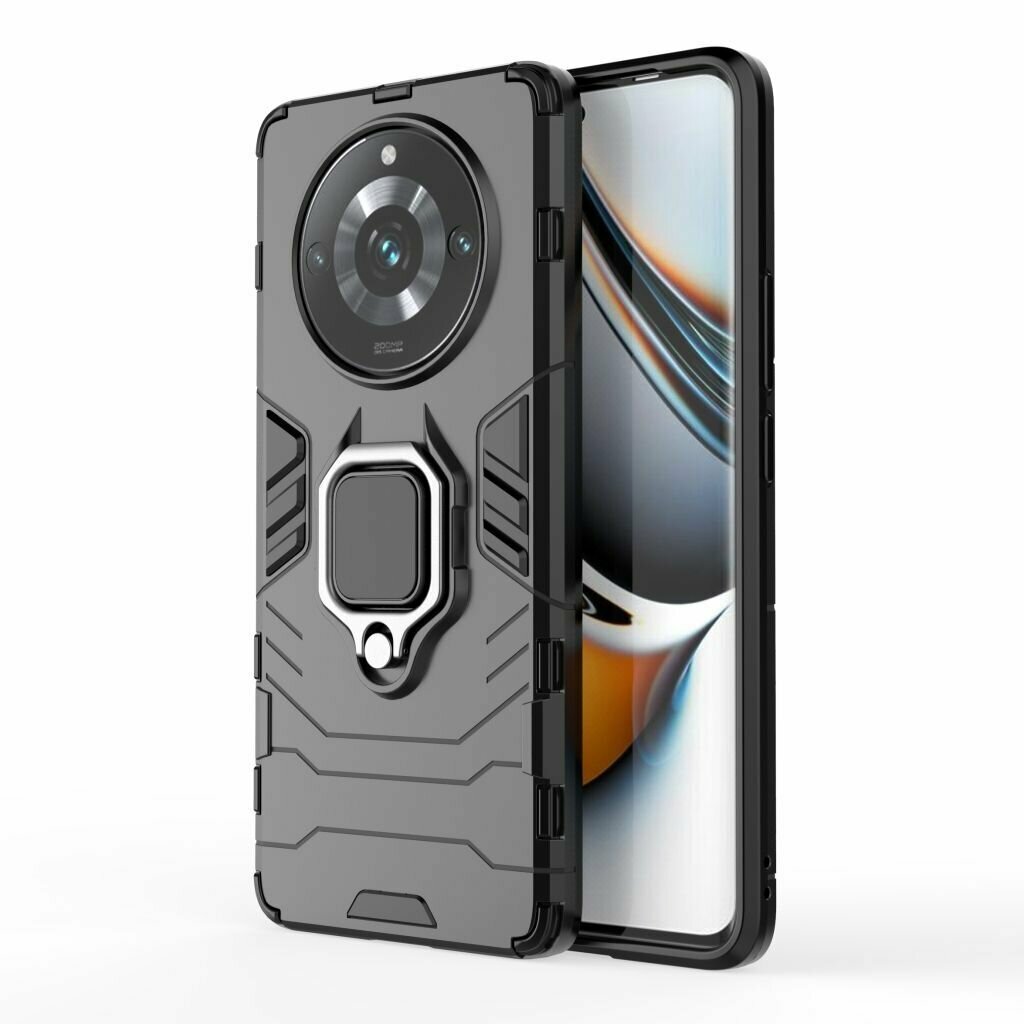 Чехол противоударный для Realme 11 Pro и 11 Pro+ / Реалми 11 Про и 11 Про + (Черный)