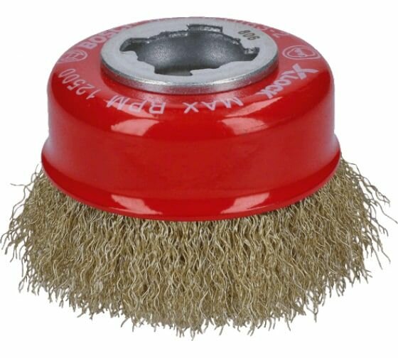 Щетка чашечная витая X-LOCK (75 мм; латунированная сталь; 0.3 мм) Bosch 2608620730