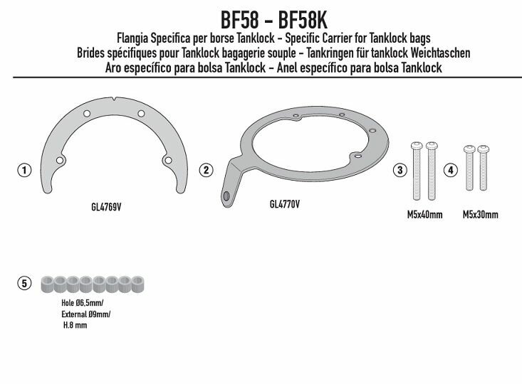Крепление сумки на бак GIVI BF58 на VOGE 500DS '20-22